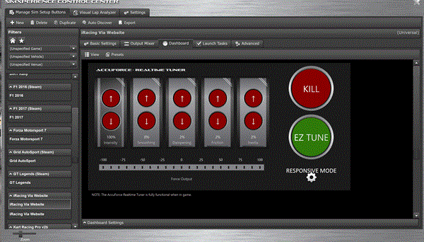 Customizable User Interface Project | SimXperience® Full Motion Racing ...